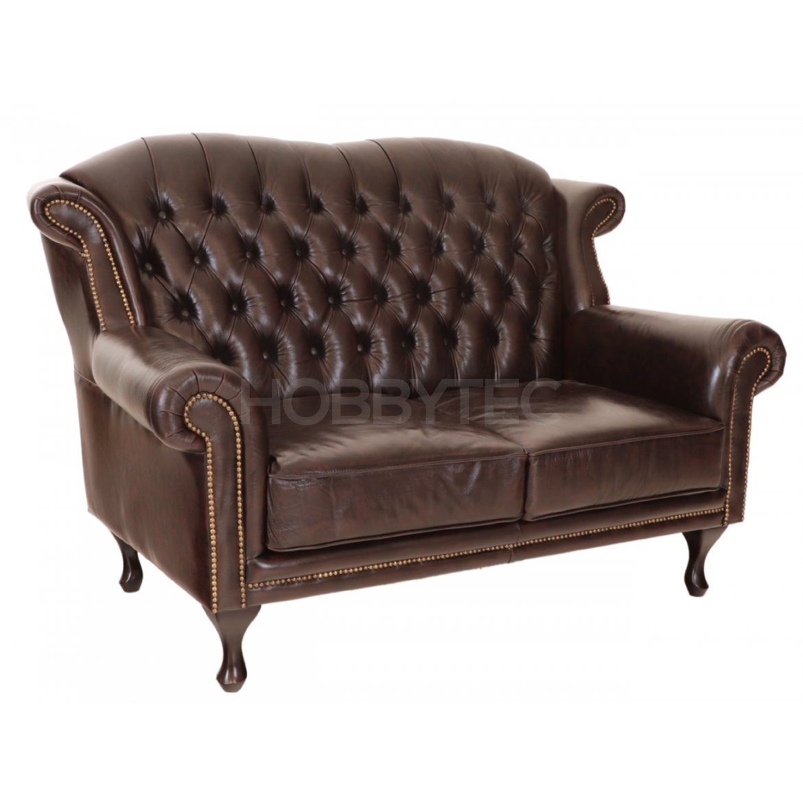Pohovka dvoumístná Chesterfield Crown z pravé hovězí kůže | hobbytec.cz