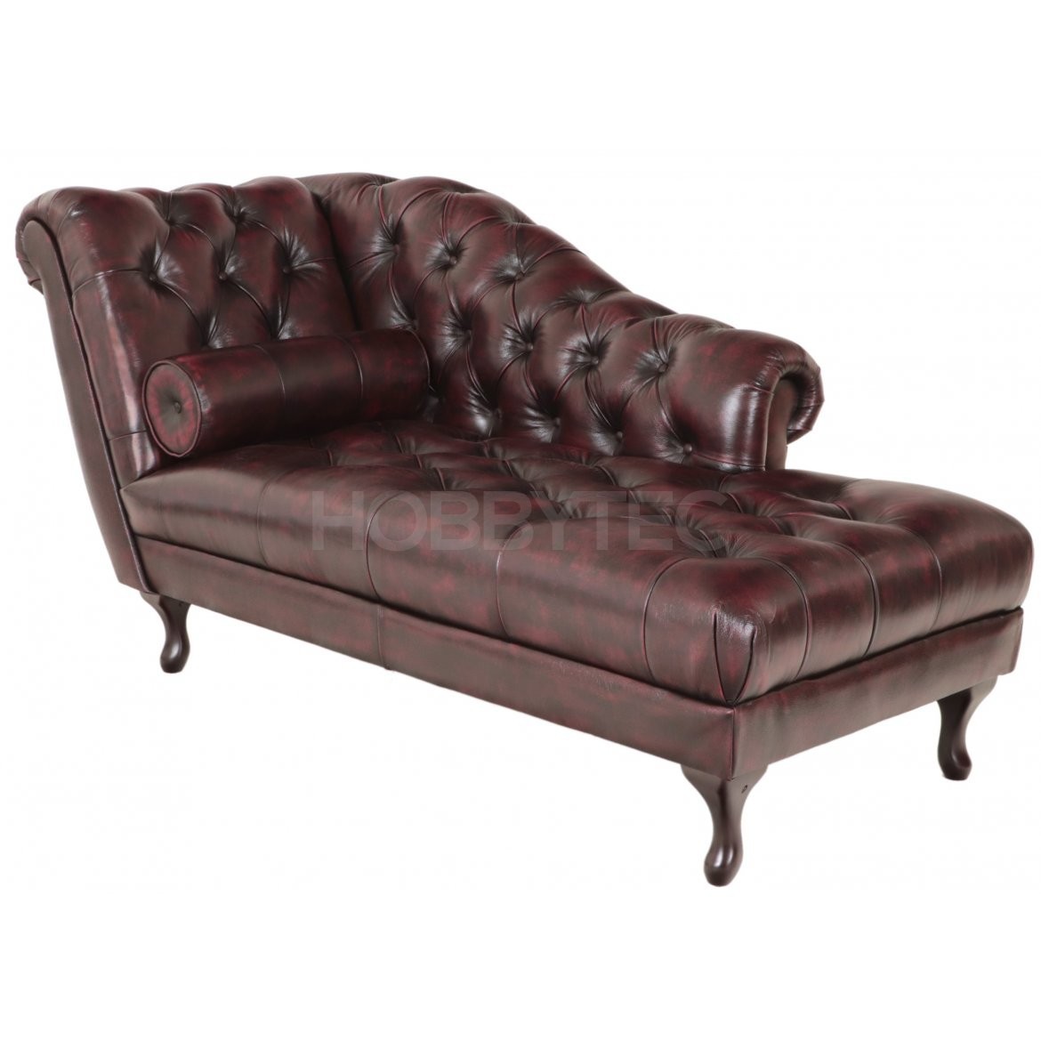 Lenoška Chesterfield Delano z pravé hovězí kůže New Red | hobbytec.cz
