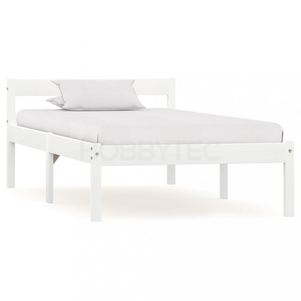 vidaXL Rám postele bílý masivní borové dřevo 100 x 200 cm | hobbytec.cz